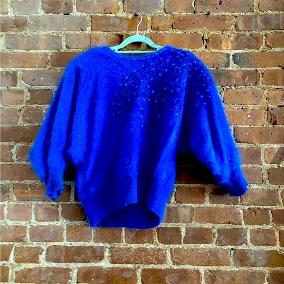 Shelton's Clothing | Sweaters | Vintage Angora Blend Sweater Royal Blue ...